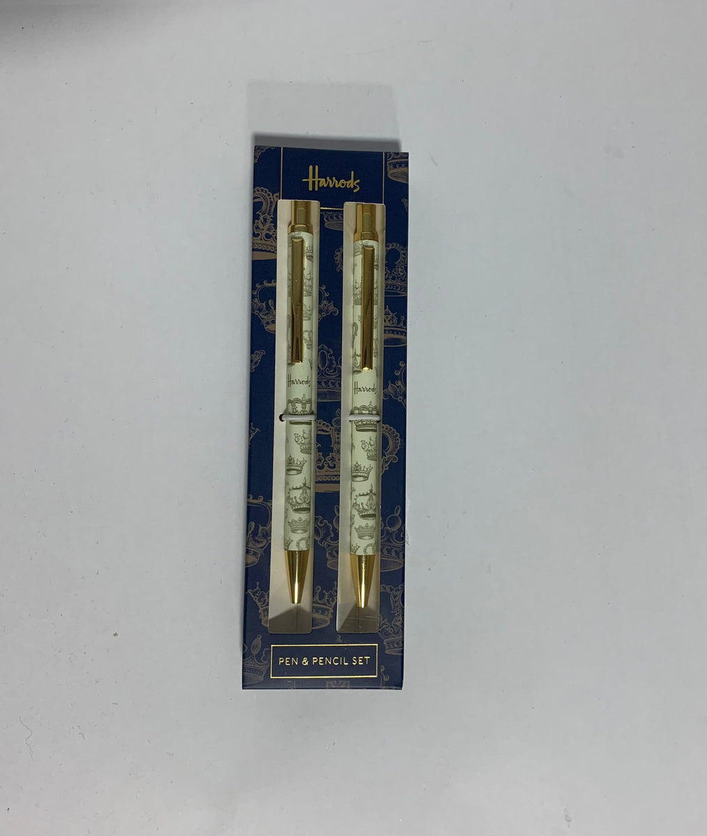 Harrods Crowns Pen and Pencil Set..مجموعة أقلام الرصاص والأقلام بتصميم ...
