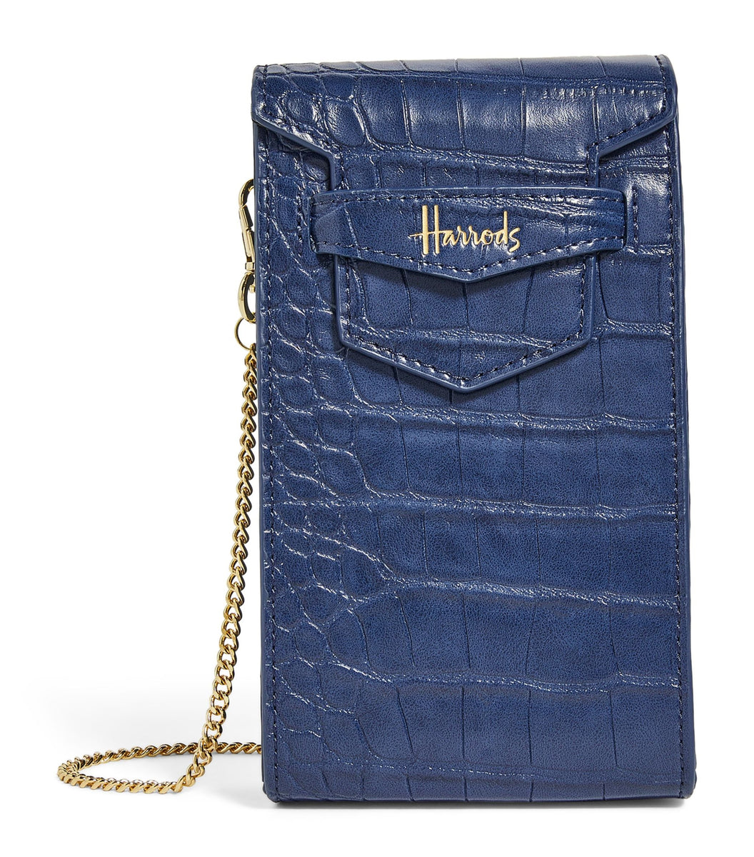 Harrods Mini Nano Navy Croc Phone Bag – Belgravia